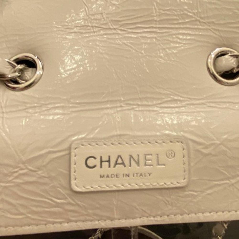 Chanel White/Off White Leather Backpack - Gem